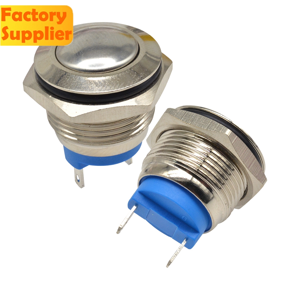16mm push button switch 250v 5a self resetting stainless steel switch ...