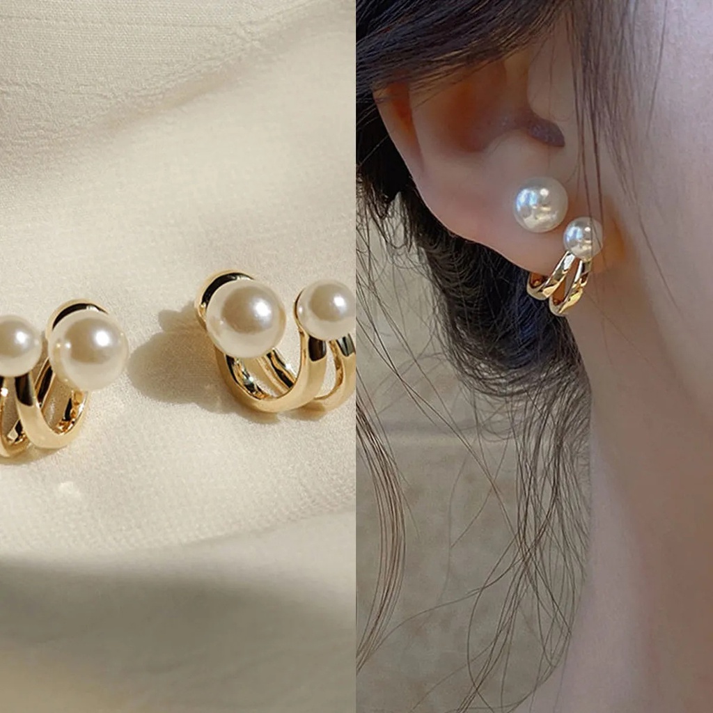 Korean S925 silver elegant pearl earrings Retro pearl earring simple ...