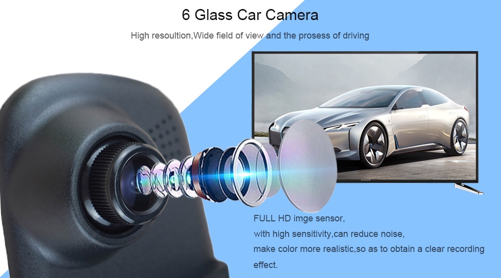 ODSCN Full HD 1080P Video Camera w/ Dual Lens for Vehicles Front ...