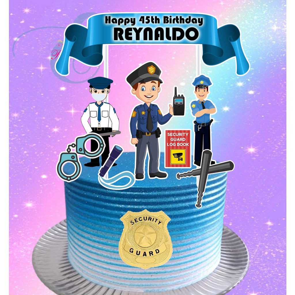 Security Guard Theme Cake Topper | Shopee Philippines