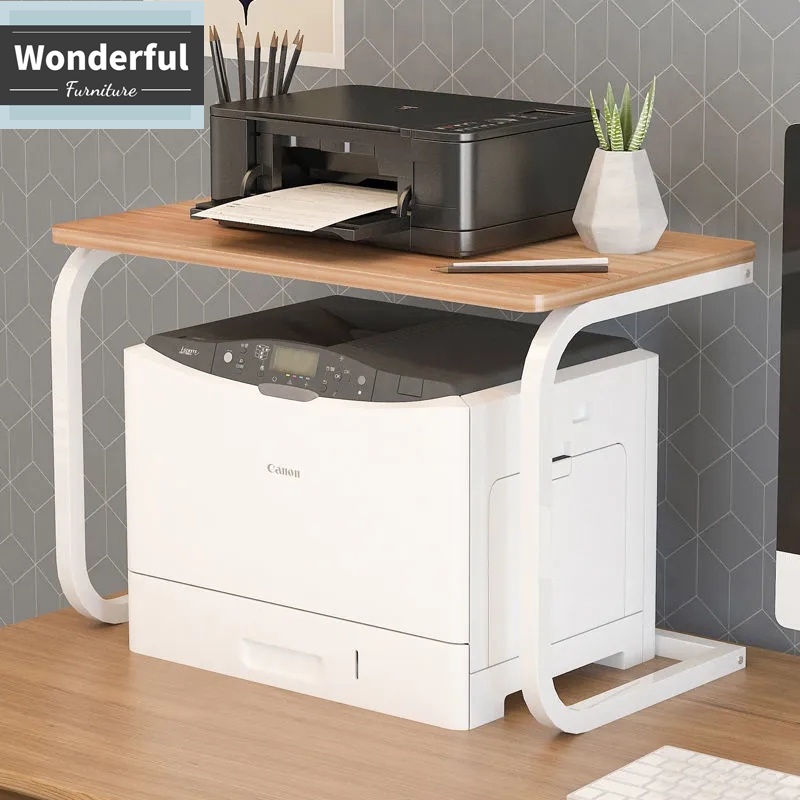 Printer shelf desktop small double-layer multi-function host rack ...