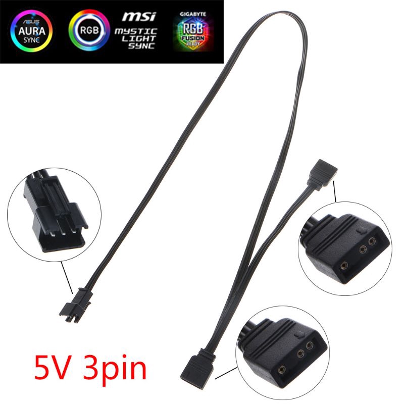 IOR* ARGB Control 5V 3Pin Extension Cable Adapter for AURA AS-US/MSI ...
