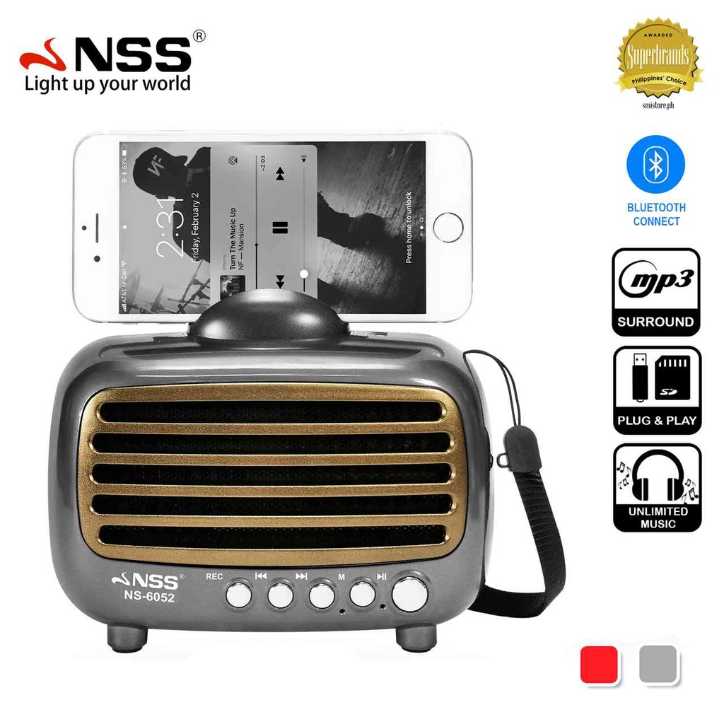 NSS Portable Bluetooth Radio Recording Radio with USB/TF Multimedia ...
