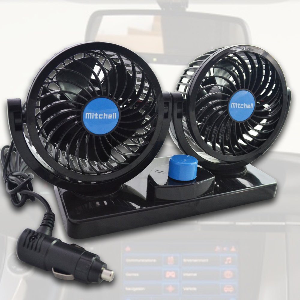 Mitchell HX-T303 Ultra Quiet Double-Headed Vehicle Fan 12 volts ...
