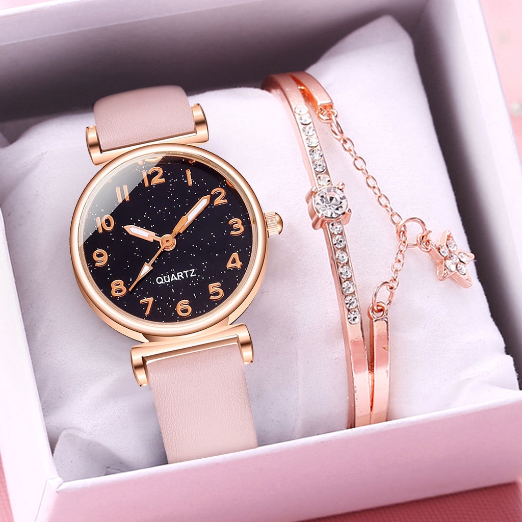 Fashion Starry Sky Women Watch Ladies Leather Strap Wristwatches ...