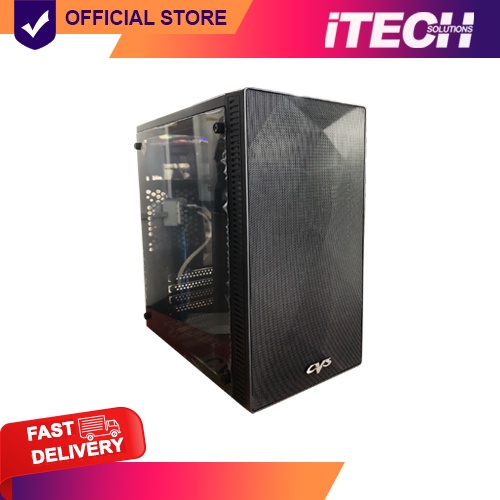 CVS X2603 GAMING COMPUTER CASE WITH TG-SIDE/MESH-FRONT/NO PSU & FAN ...