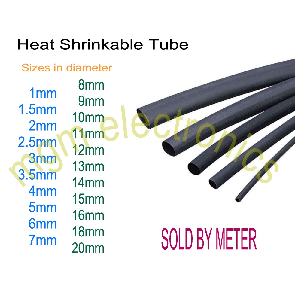 1METER Heat Shrink Tube, Durable Heat Shrinkable Tubing for wire, 1MM to 10MM | Shopee Philippines