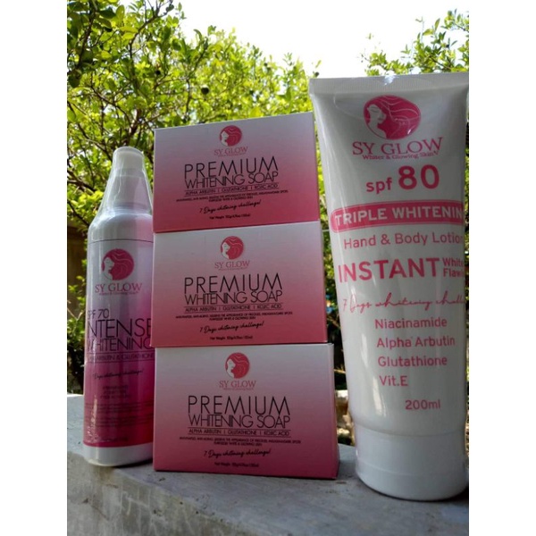 2 Whitening Lotion SY GLOW and 3 Whitening Soap SY GLOW (FDA Approved ...