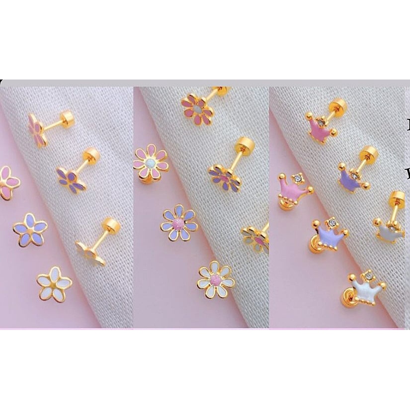 Hypoallergenic De Roscas Earrings Screw Back | Shopee Philippines