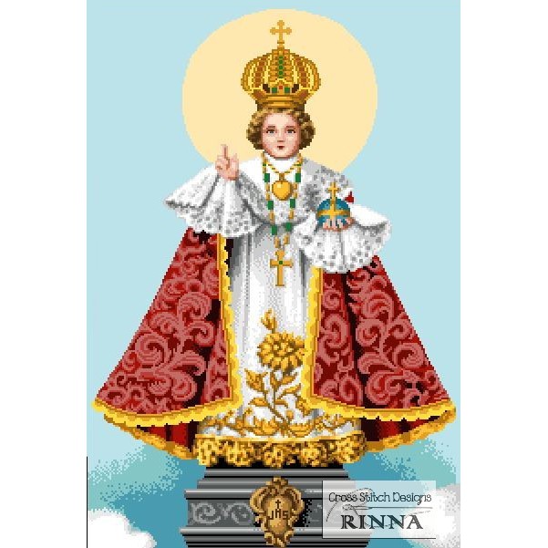 Cross Stitch PATTERN PRINT Only -STO NINO in RED and WHITE ROBE ...