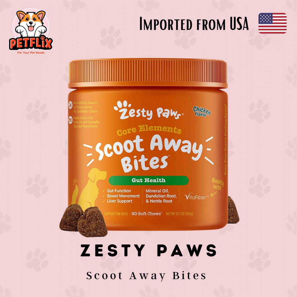 Zesty Paws Scoot Away Soft Chews for Dog for Scooting Gut Health ...