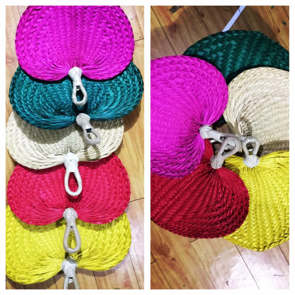 KrigKrafts Colored Medium Native Anahaw Abaniko Fan Colored 11-12 ...