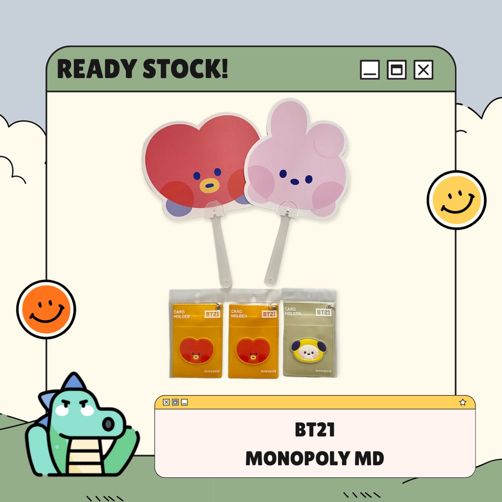 Bt21 BTS - Monopoly Card Holder Mini Fan Tata Cooky Chimmmy | Shopee ...