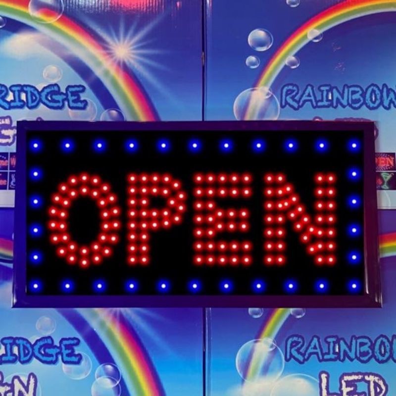 OPEN - RAINBOW BRIDGE LED SIGNAGE (New-Red+Blue Small & Large ) #SIZE ...