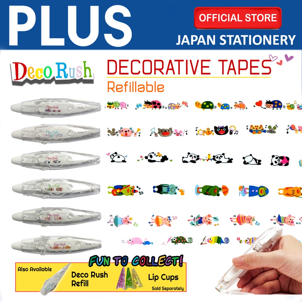 Plus DIY Decorative Decoration Tape Deco Rush Correction Tape Refill ...