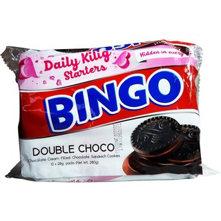 Bingo Double Choco Chocolate filled Choco Sandwich Cookies 28gx10 ...
