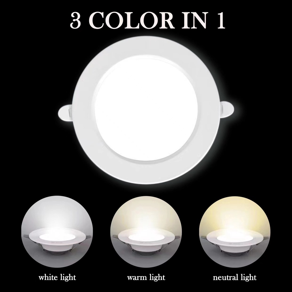 Pin light Tri color LED Downlight Ultra-Thin Ceiling Light Dimmable ...