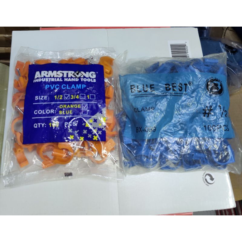 (COD)Heavy-duty 100PCS Pvc Clamp 1/2inch orange and Blue/pipe clamp ...