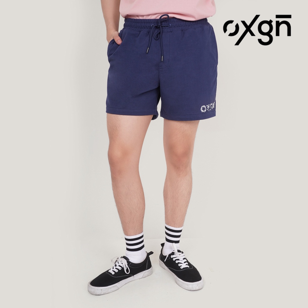 OXGN Logo Urban Shorts With Bandana Print For Men (Blue) | Shopee ...