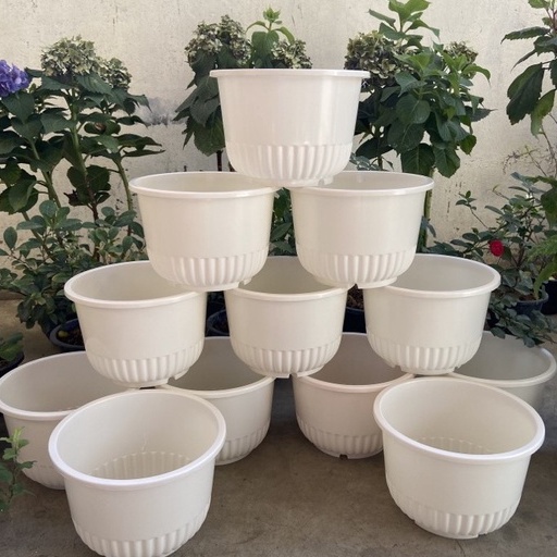 FAMILIFE 12pcs (1 Dozen) 8"x5" Colorful Round Plastic Flower Pots ...