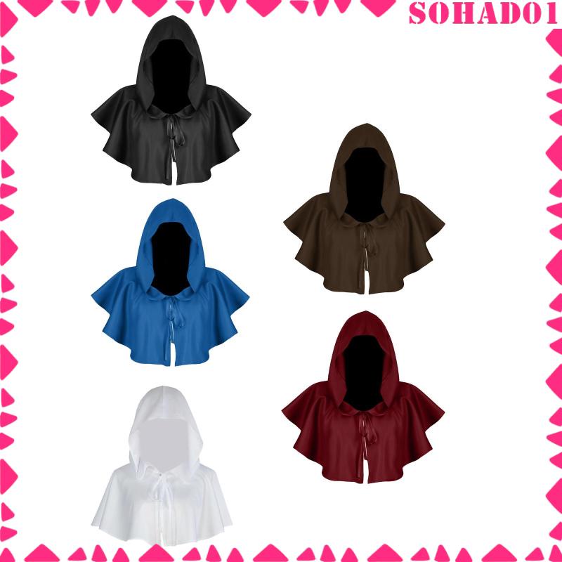 [Sohad] Halloween Grim Cowl Cloak Medieval Wicca Pagan with Hood ...