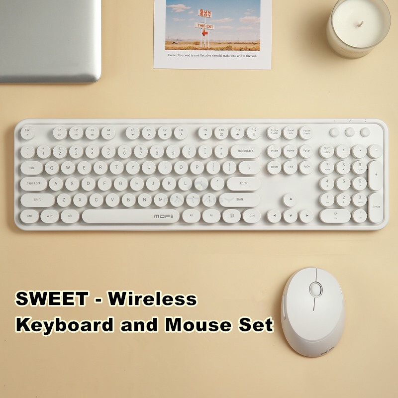 MOFII Sweet Solid Color 2.4G Wireless Keyboard and Mouse Set with ...