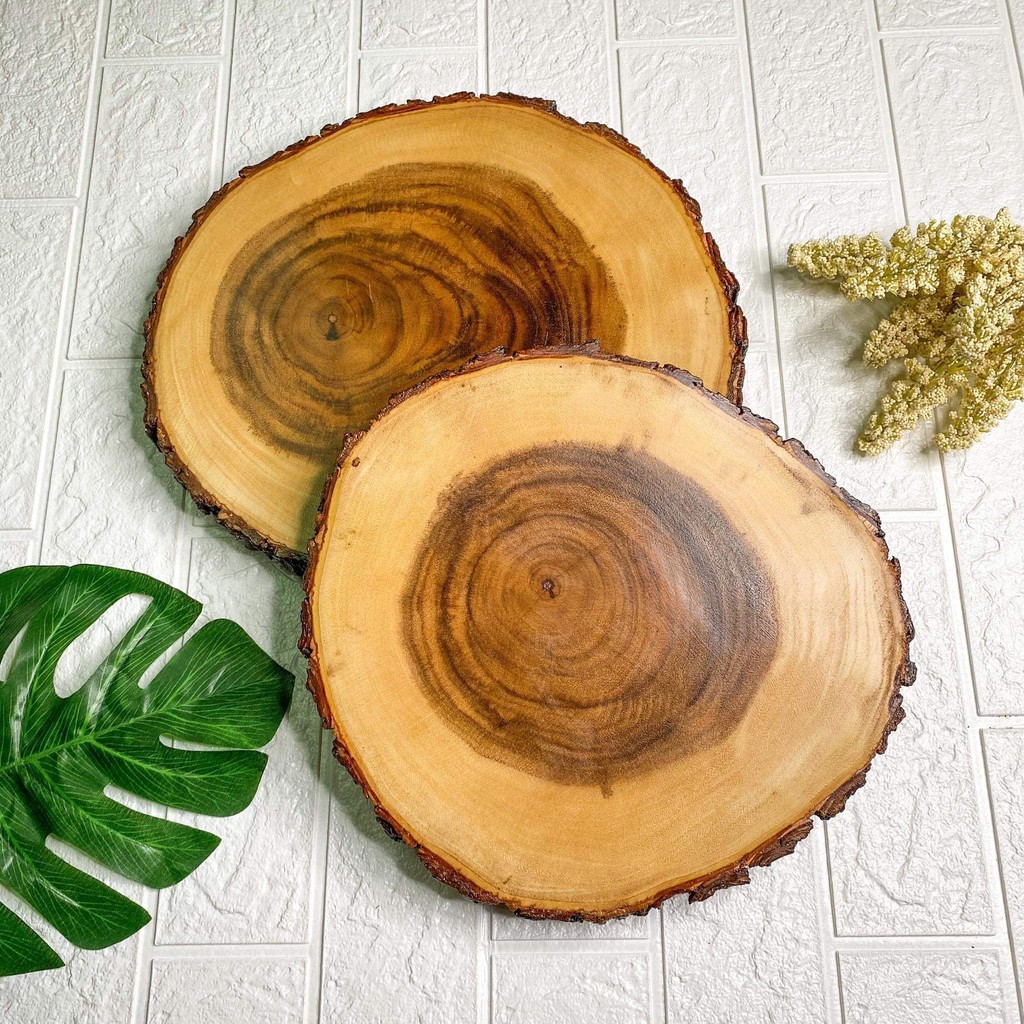 Wood Log, Chopping Board, Cake Stand || Made of Acacia Wood | Shopee ...