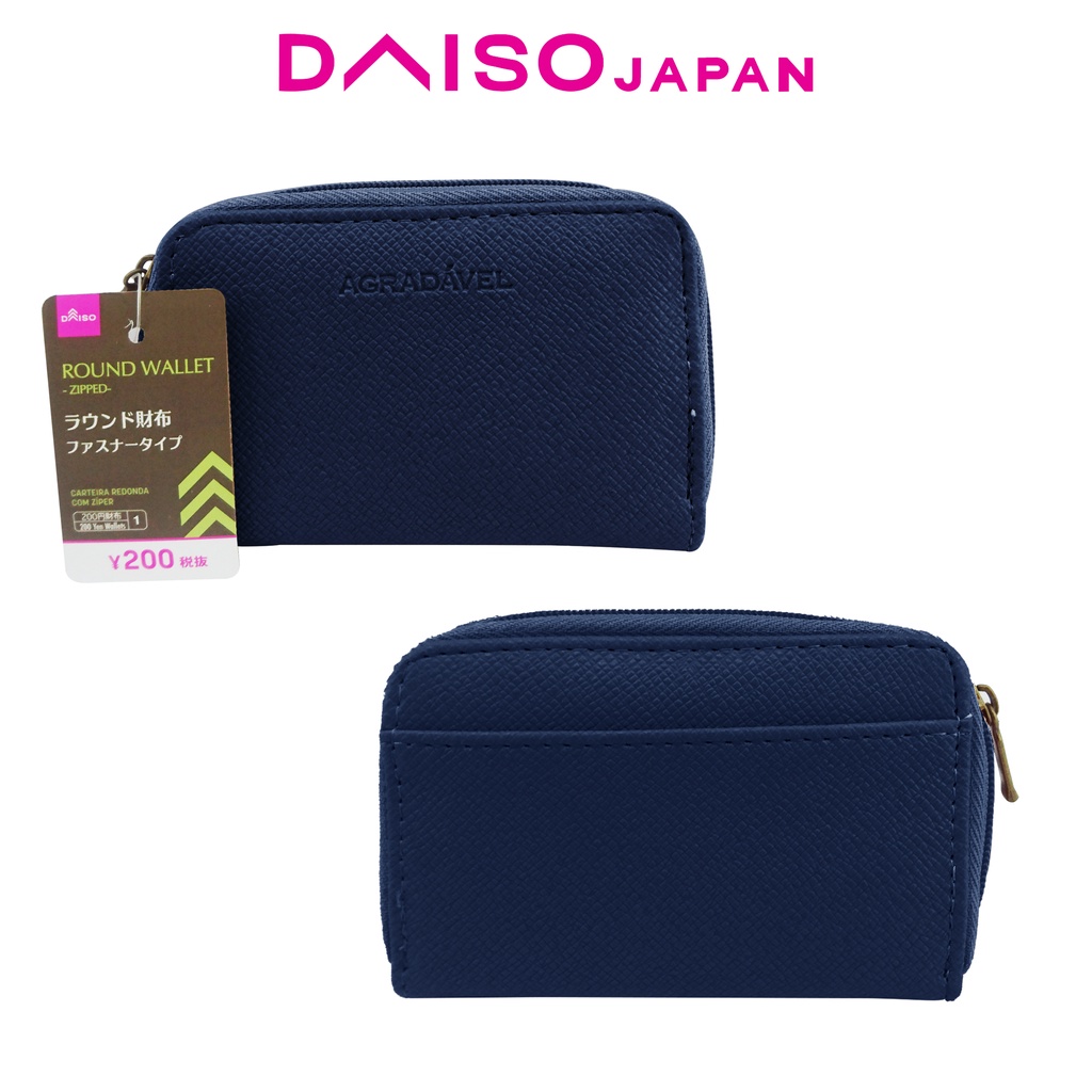 Daiso Navy Blue Round Wallet | Shopee Philippines
