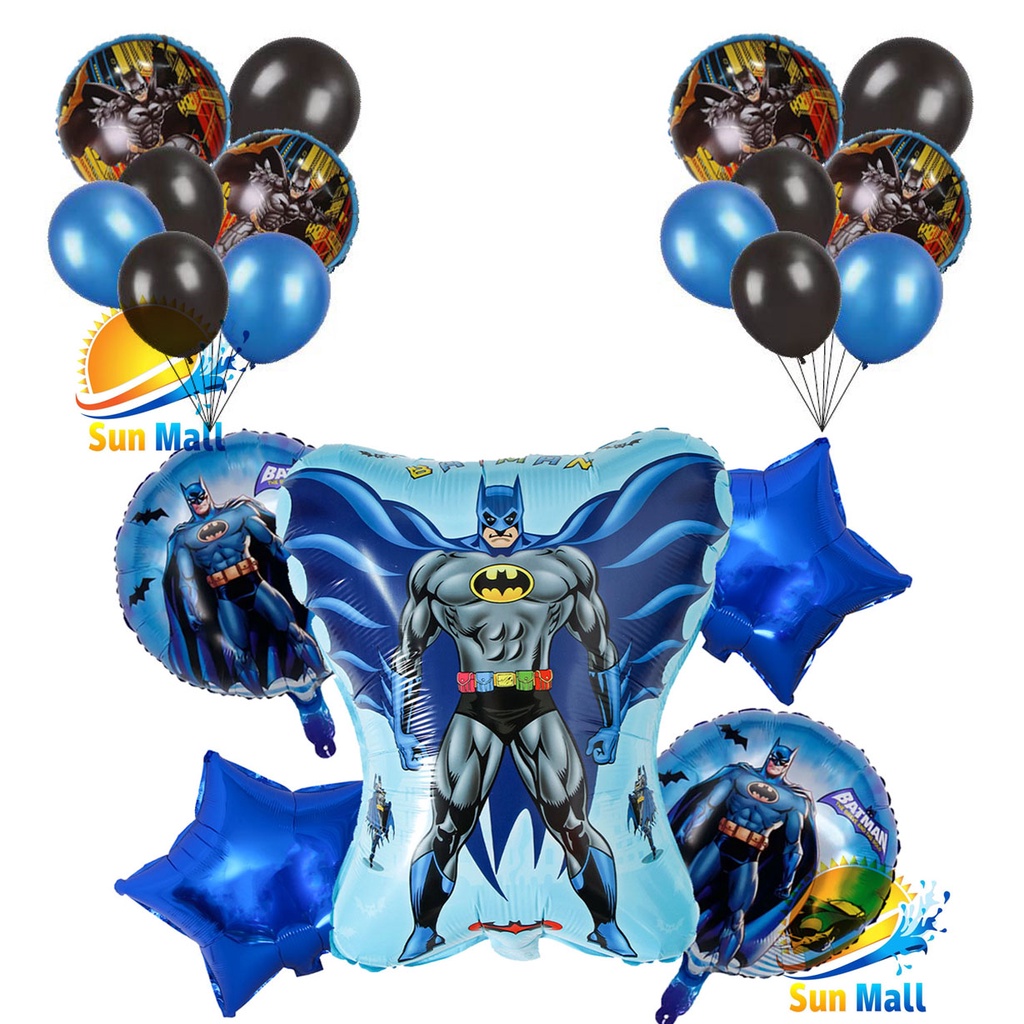 BatMan Theme Balloon Set Kids Birthday Balloons Party Decoration | Shopee Philippines