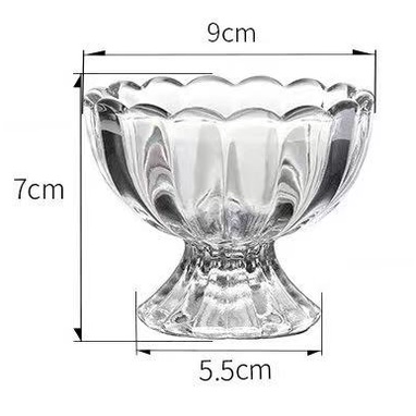 Delisoga 120ml Glassware Set Small Transparent Ice Cream Cup&Glass ice ...