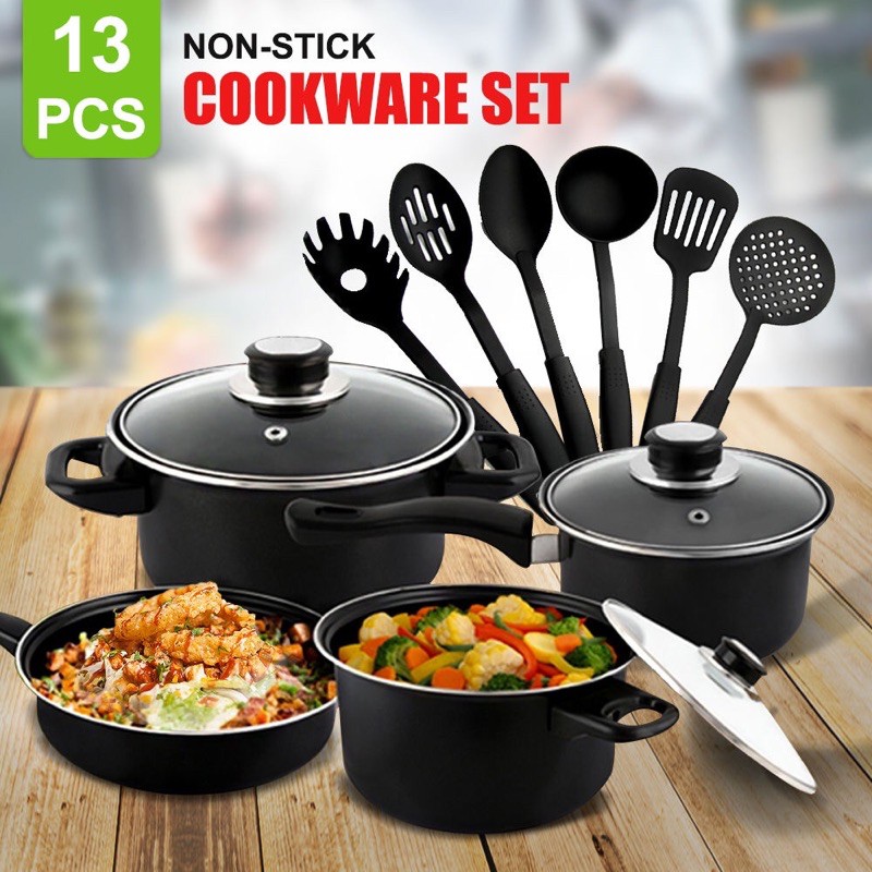 13PCS Cookware Set Kitchenware Cookware Set Non-Stick/Soup Pot/Fry Pan ...