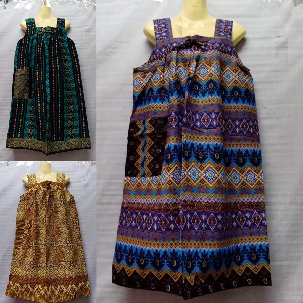 LARGE Jakarta Cotton Batik Sleeveless Square Neck Daster Pantulog ...