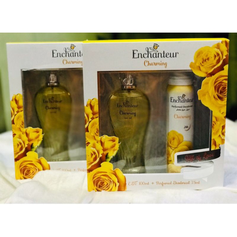 Enchanteur charming Perfume set 100ml + free 75ml perfumed Deodorant ...