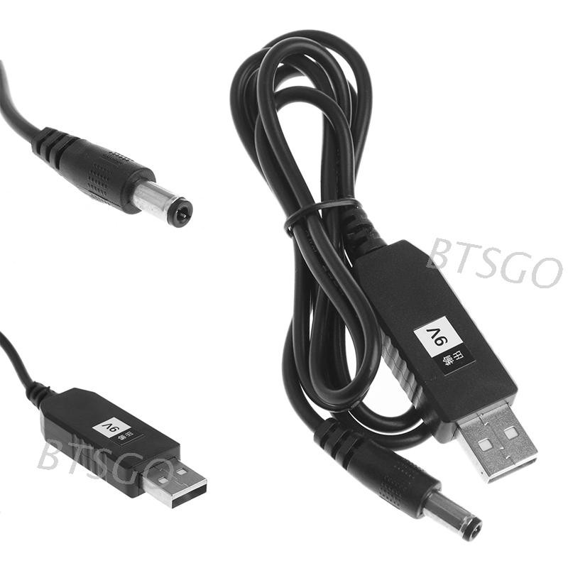 Btsg usb dc 5v to dc 9v 2.1x5.5mm male step-up converter adapter cable ...