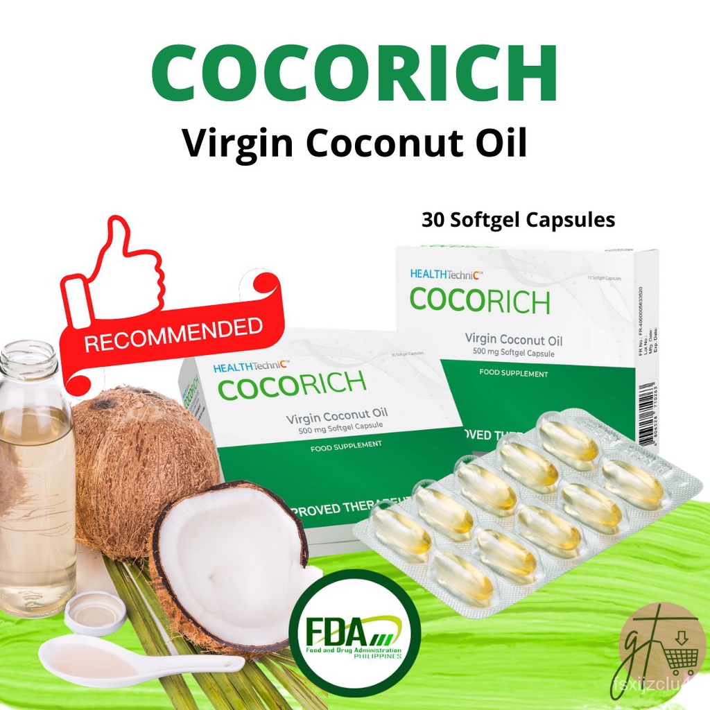 Cocorich Virgin Coconut Oil / VCO capsule / 30 Softgel Capsules ...