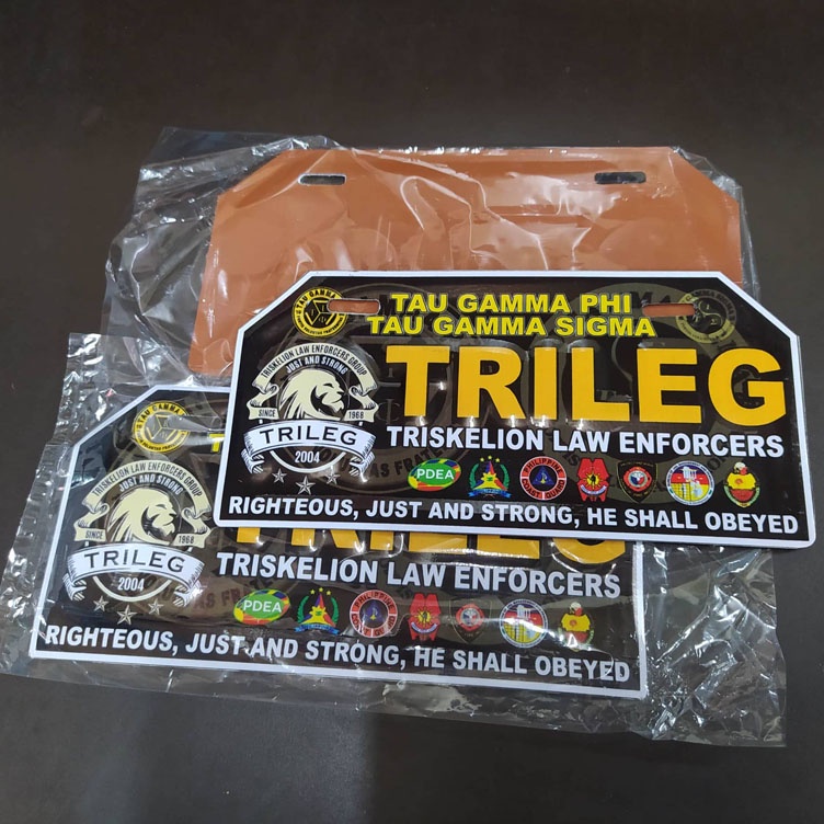 Triskelion Tau Gamma Phi TRILEG TRI LEG Phi MC Motorcycle Motor Plate ...