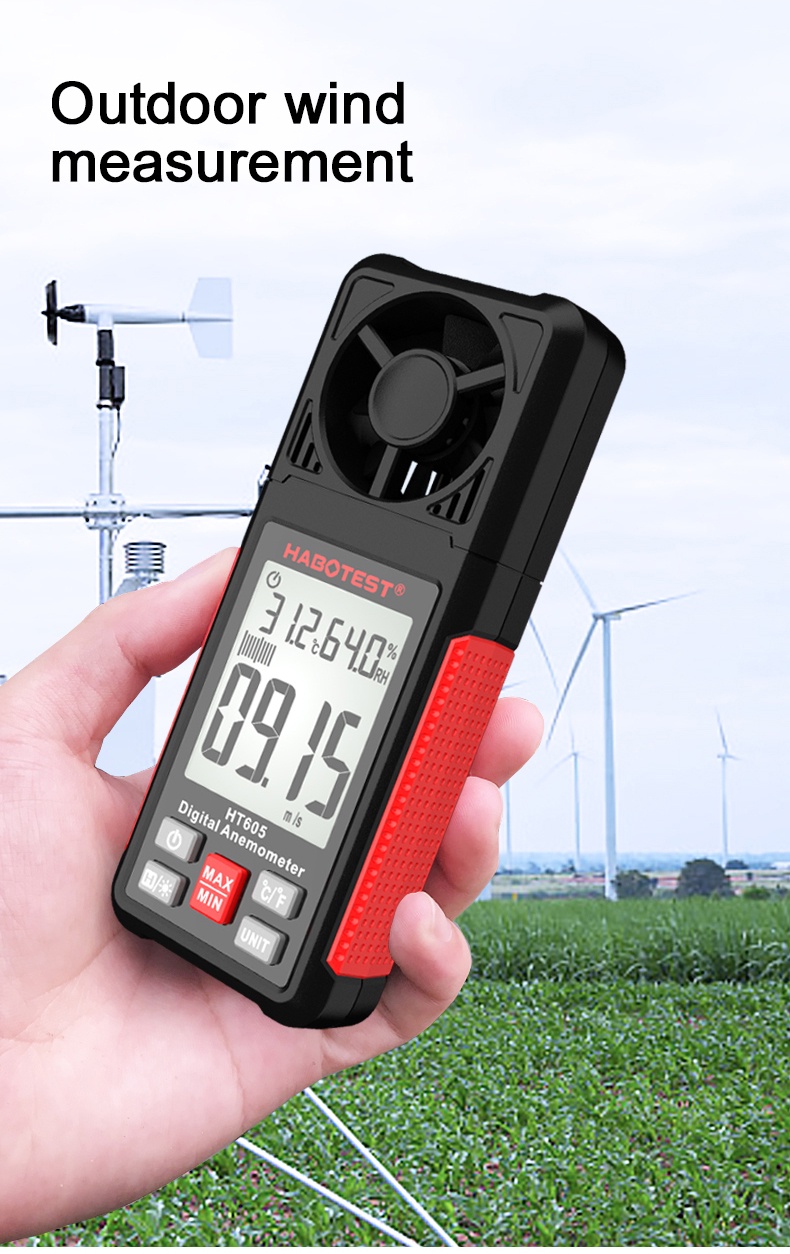Digital Anemometer Waterproof Wind Speed Gauge Meter Measures Wind ...