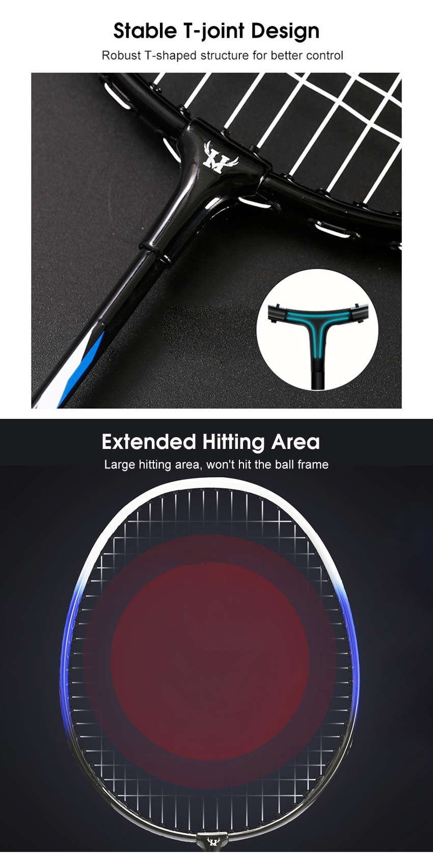 Outtobe Badminton Racket 6PCS Badminton Racket Set Sports Fitness ...