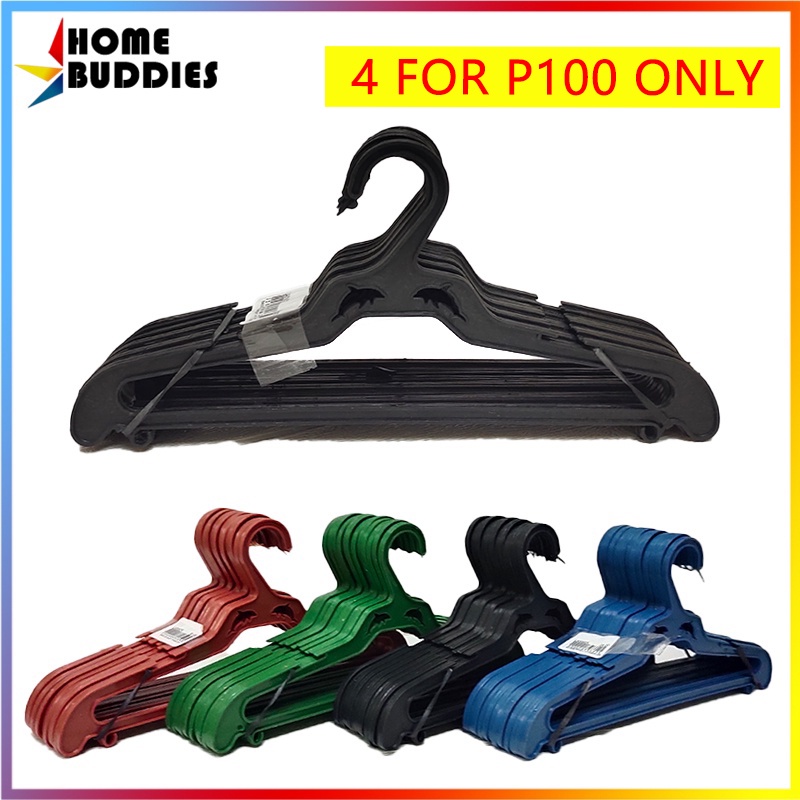 48pcs Child Durable Black and Trans colored flat plastic hanger ...