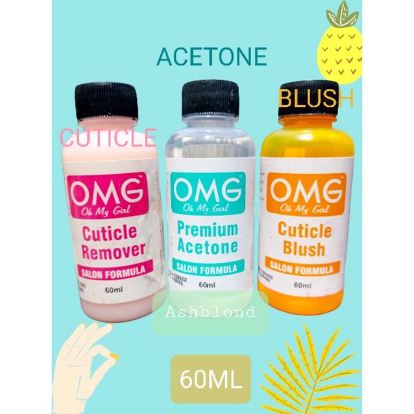 60ml OMG Acetone mERTHiOLeT NAIL TINT Nail BlusH MANICURE pedicure ...