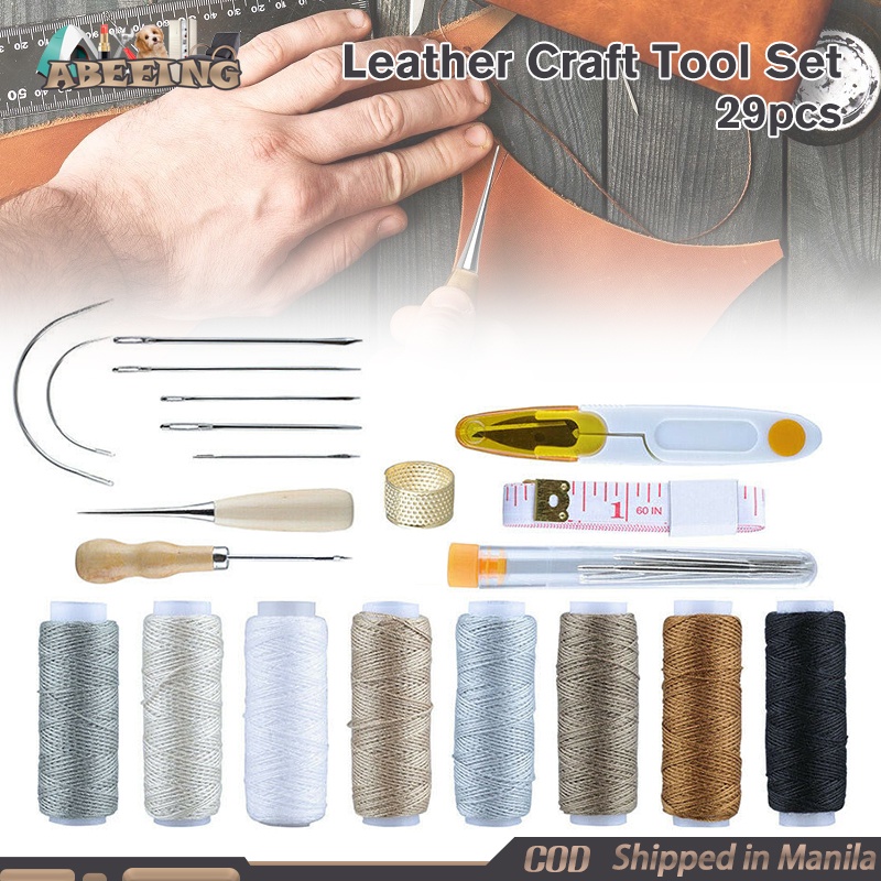 29PCS Leather Craft Tool Set DIY Sewing Accessories Leather Hand Sewing ...