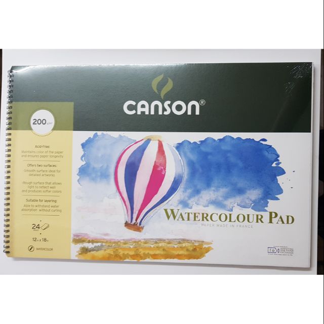 Canson watercolor pad 12"x18" 200 gsm | Shopee Philippines