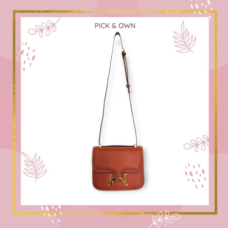 How.R.U Brown Tan Sling Bag Leather Korean Fashion | Shopee Philippines