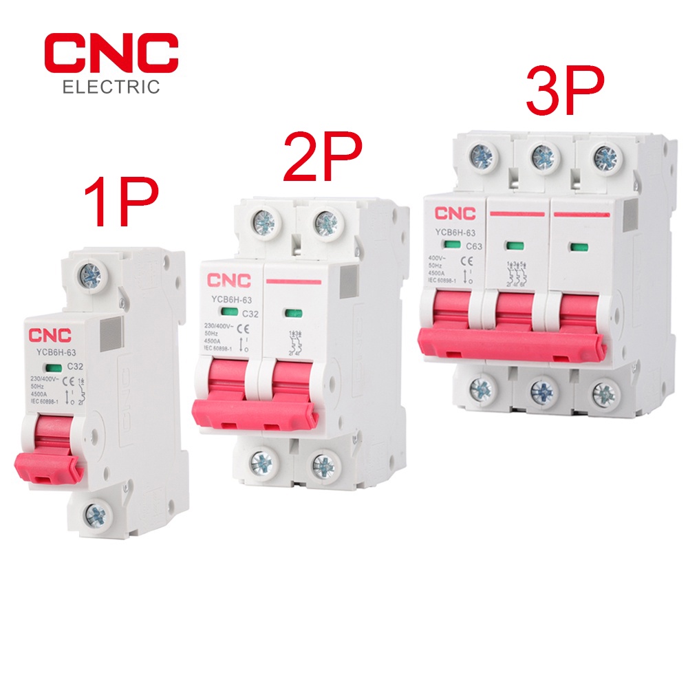 CNC YCB6H-63 1P/2P/3P Miniature Circuit Breaker MCB Din Rail Mount ...