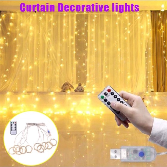 String Lights 3M/2M 8 Modes Fairy Lights With Remote USB Light Copper ...