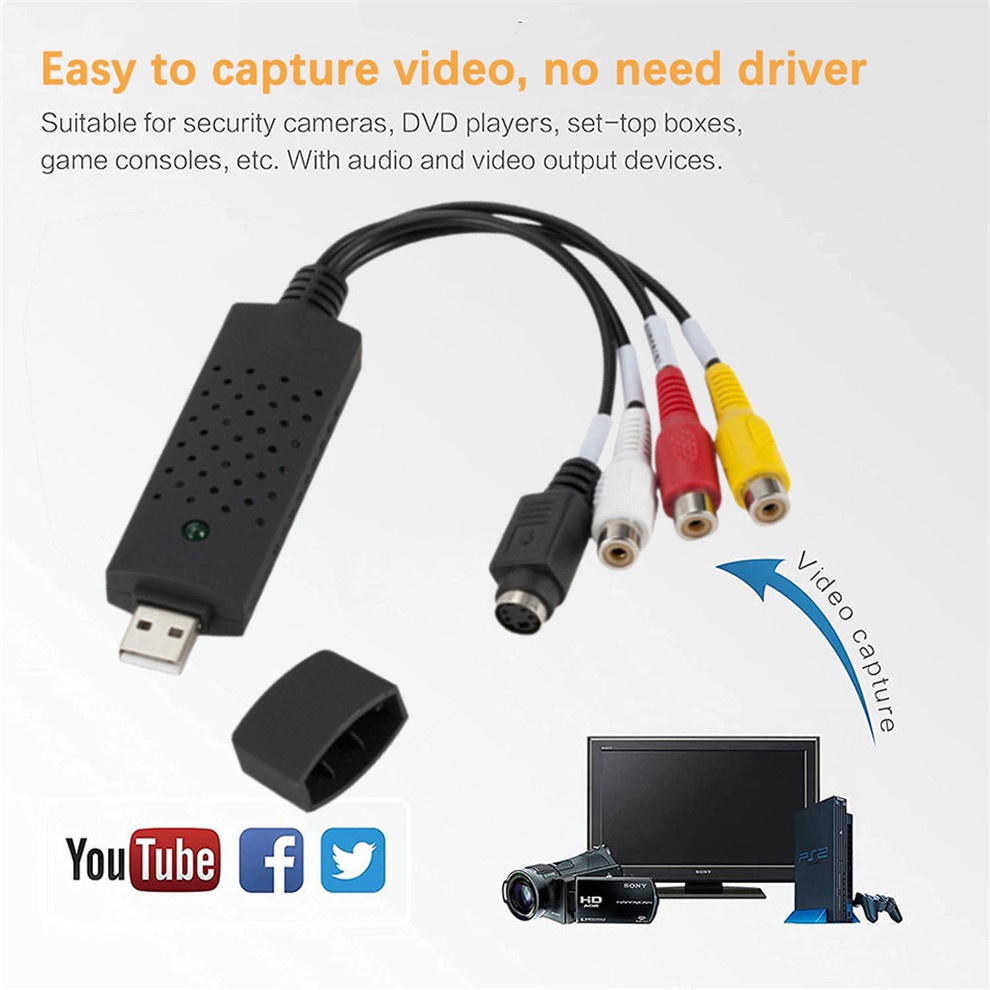 LccKaa USB Audio Video Capture Card Adapter with USB cable USB 2.0 to ... LccKaa USB Audio Video Capture Card Adapter with USB cable USB 2.0 to ...