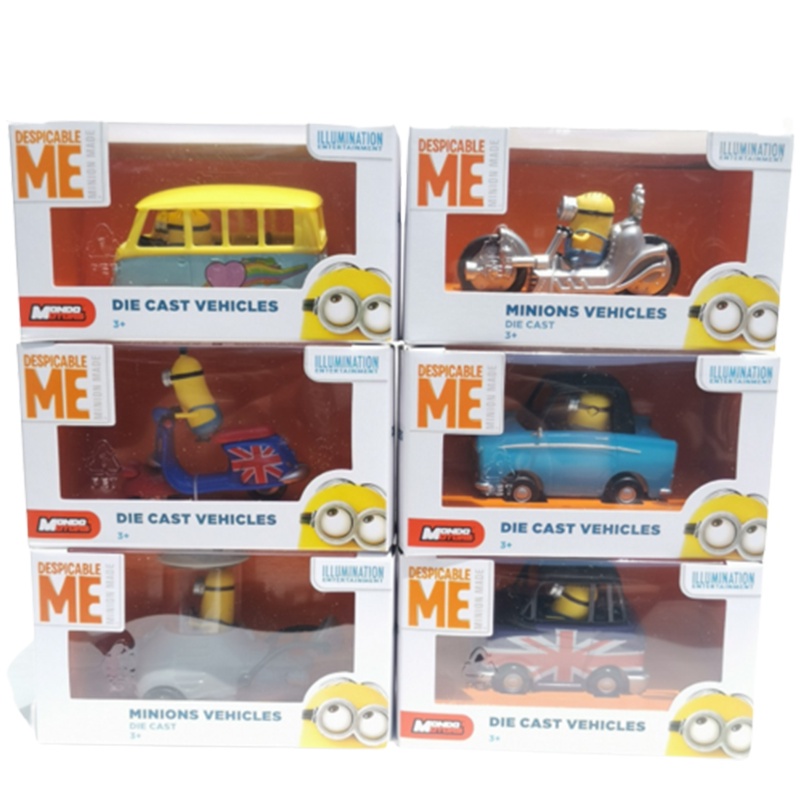 Despicable Me Minions Vehicle Alloy Car Volkswagen Bus Motorcycle Model ...