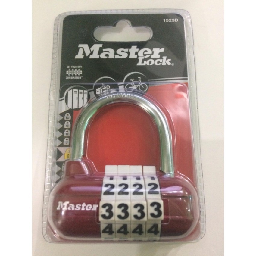 MASTER Pro-Sport Barrel Combination Padlock RED -1523 EURD | Shopee ...