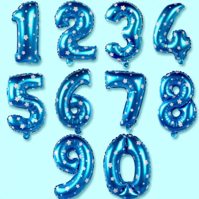 14inches number balloon blue | Shopee Philippines