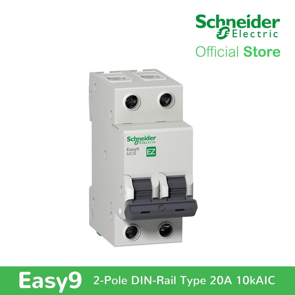 Schneider Easy9 Iec 2p 20a C Din Rail Type Miniature Circuit Breaker